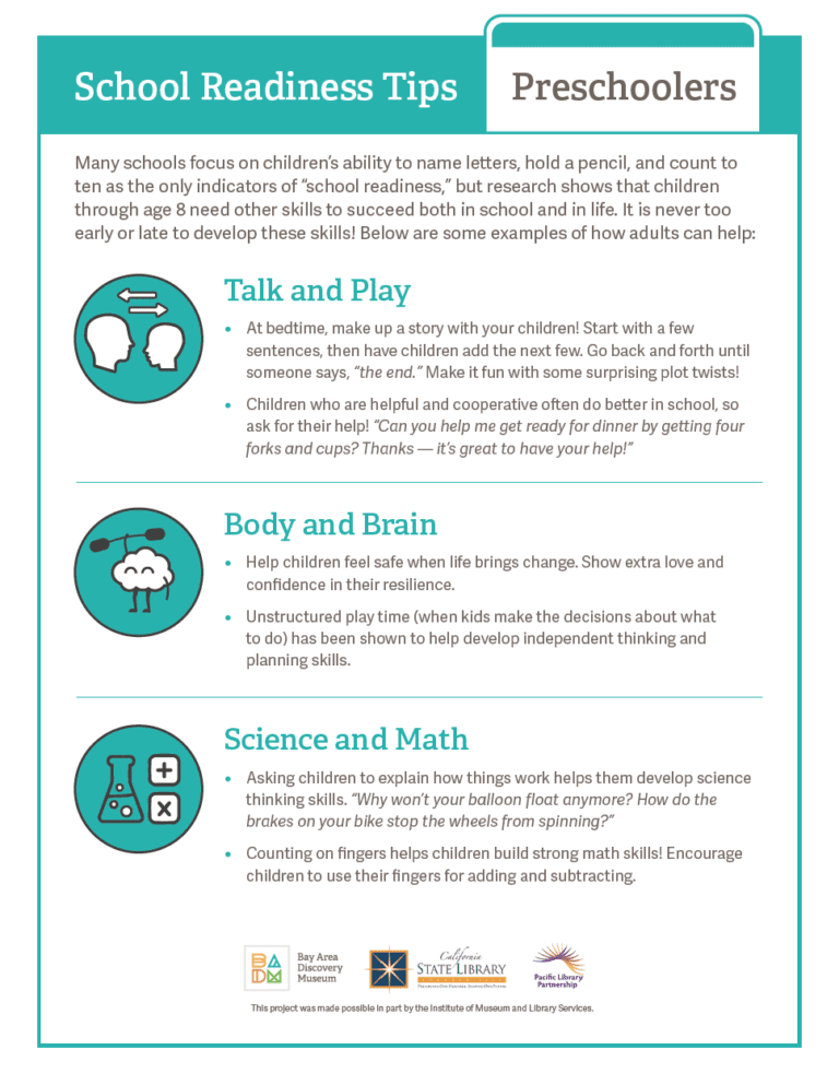 School Readiness Toolkit - Bay Area Discovery Museum